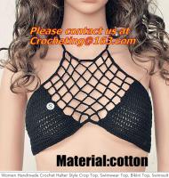 China Women Handmade Crochet Bikini Bottom Swimwear Briefs Cotton Beach Lined Underwear Sizes S-2XL for sale