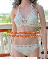 China Navy Crochet Bikini Swimwear Beachwear Women High Waist Two Piece Set for sale
