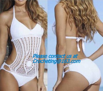 China Hand Knitted Crochet Bikini Set Women Summer Beach Wear Hollow Out Sexy Swimwear for sale