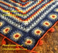 China 100% Cotton Handmade Crochet Blanket 180x200cm Striped Knitted Throw for Sofa Bed Adult for sale