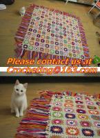 China Handmade Crochet Blanket American Style Plaid Table Cloth 60x80 Inch Cotton for sale