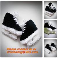 China Handmade Baby Crochet Booties 100% Cotton Wool Fleece Shoes for Toddler Girl Boy 3 Sizes S M L for sale