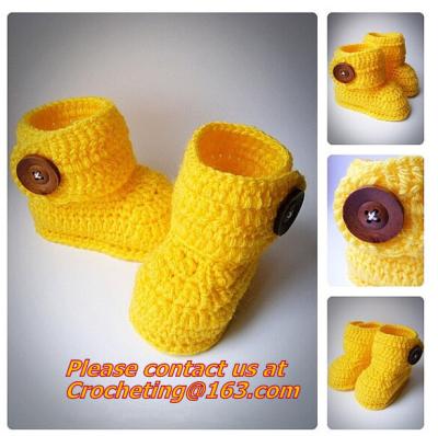 China Handmade Crochet Baby Booties 100% Cotton Unisex Infant Crib Shoes 3 Sizes S M L for sale