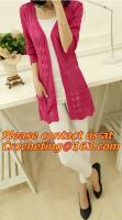 China Women Casual Crochet Knitted Cardigan Long Sleeve Blouse Tops Free Size Gray Black for sale