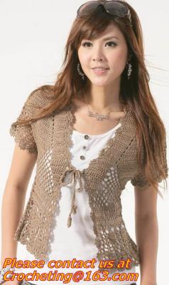 China Women Crochet Lace Cardigan Plus Size Hollow Out Knitted Sweater Casual Blouses S-XL for sale