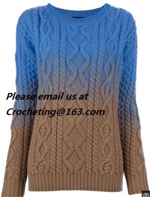 China Mixed Colors Ribbed Knit Openwork Crochet Sweater Pullover Sizes S M L Bust 43-45 cm for sale