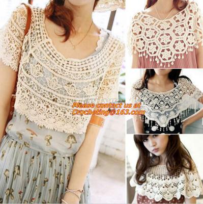 China Women Hollow Crochet Knit Cape Shawl Tank Top Vest Jumper Pullover One Size for sale