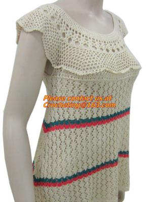 China Women Crochet Knitted Sweater Long Sleeve Embroidery Pullover Size S-XL Custom Colors for sale
