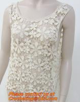 China Women Crochet V Neck Sleeveless Sweater Vest Plus Size S-XL Summer Hand Knit Tank Top for sale