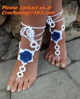 China Crochet Barefoot Sandals Nude Beach Wedding Foot Jewelry Sexy Anklet Bellydance Beach Footwear Custom Colors for sale