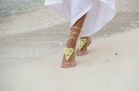 China Handmade Crochet Barefoot Sandals Anklets for Women Beach Wedding Bridal Accessories 12 Colors for sale
