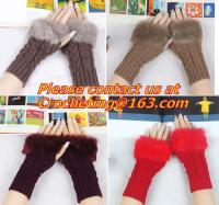 China Pineapple Dot Women Knit Winter Gloves Crochet Hand Warmers 16x9 cm Acrylic for sale