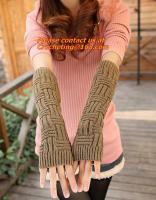 China Winter Warm Faux Fur Half Finger Gloves Knitted Patchwork 16x9 cm 7 Colors for sale