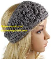 China Cotton Blend Crochet Hairband 48x12cm Elastic Knitted Headband for Women DIY Pop Headband for sale