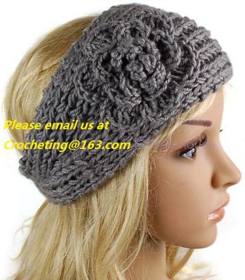 China Cotton Blend Crochet Hairband 48x12cm Elastic Knitted Headband for Women DIY Pop Headband for sale