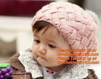 China Handmade Crochet Infant Winter Hat with Viking Horns 44cm Unisex Knitted Beanie for sale