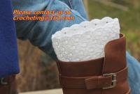 China Handmade Crochet Boot Cuffs Women Wool Ankle Warmers Legwear 6 Colors Custom Size for sale