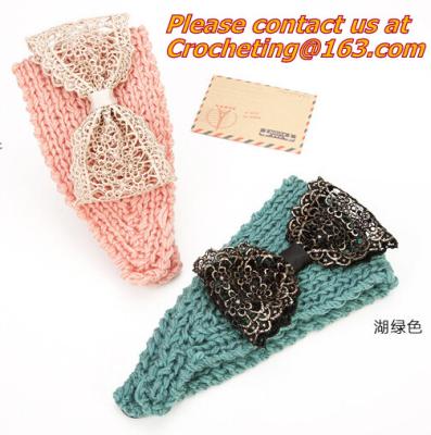 China Handmade Crochet Headband for Women Cotton Blend 48x12 cm 23 Colors for sale