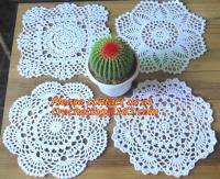 China Handmade Crochet Doilies Set of 24, 100% Cotton Table Placemats Coasters 5cm to 18cm for sale