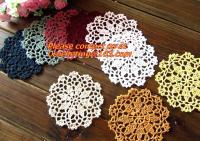 China 100% Cotton Handmade Crochet Doilies Cup Mat Set 24pcs 5cm to 18cm White Beige for sale