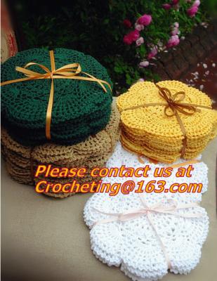 China Handmade Cotton Crochet Doilies Placemats Set of 24 for Wedding Table Decor 5cm to 18cm for sale