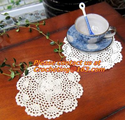 China Handmade Cotton Crochet Doilies Set of 24 5cm to 18cm Heat Insulation Pads for Table Decoration for sale