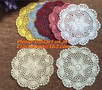 China Handmade Crochet Cotton Lace Table Placemats Doilies Coasters Set of 24 5-18cm for sale