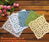 China Bulk White Lace Mini Crochet Doilies 5-18cm Handmade Cotton Motifs for Table Decoration for sale
