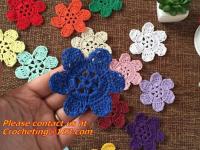 China Handmade Crochet Flowers 5cm White Lace Applique Trim for DIY Clothing Accessories 100pcs for sale