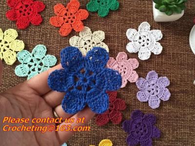 China Handmade Crochet Flowers 5cm White Lace Applique Trim for DIY Clothing Accessories 100pcs for sale