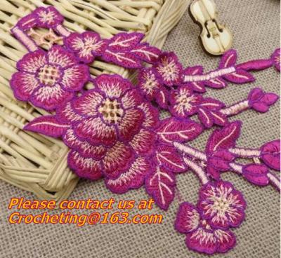 China Rayon Embroidery Lace Applique 5cm Golden Flower Motif Patch for Garment DIY Sewing for sale