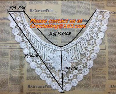 China Beige Cotton Crochet Venise Lace Collar 5cm Flower Motif Bib Necklace Garment Accessory for sale