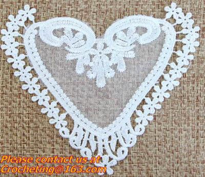 China White Floral Lace Applique Trim 5cm Wide Rayon Fabric Sewing Motif for DIY Garment Accessories for sale