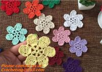 China 100pcs 5cm Golden Rayon Crochet Lace Flower Appliques for DIY Garment Accessories for sale