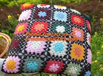China Handmade Crochet Cotton Pillow Cover 45x45cm Square Cushion Cover for Home Sofa Decor for sale