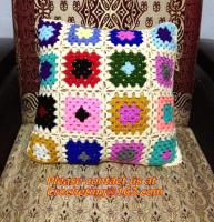 China Handmade Crochet Cushion Cover 45x45cm 100% Cotton Decorative Pillowcase for Home Sofa for sale
