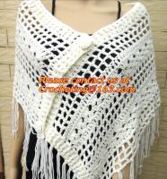 China Handmade Crochet Scarf Pashmina Wrap for Women 25 Inch Designer Fur Shawl Multiwearing for sale