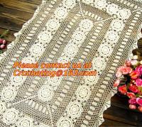 China Embroidered Rectangular Tablecloth Linen Coffee Table Cloth 85cm 105cm 125cm Sizes for sale