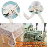 China Cotton Crochet Lace Trim 200cm x 8cm White for Cushion Sofa Curtain DIY Sewing for sale