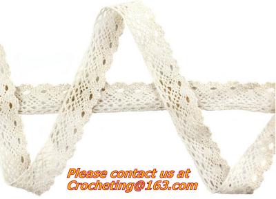 China Ivory 2.5cm Cotton Crochet Lace Edge Trim Ribbon 200cm Length for Sewing Crafts for sale