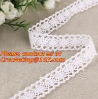 China 50 Yards Cotton Lace Trim 8cm Wide Cluny Crochet Ribbon for DIY Sewing White for sale