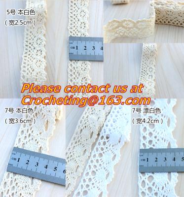 China 5M Ivory Cotton Crochet Lace Trim 2.5cm Width Vintage Style Sewing Ribbon for DIY Crafts for sale