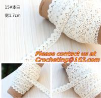 China White Cotton Crocheted Lace Trim 200cm x 8cm for DIY Garment Sewing Accessories for sale