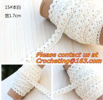 China White Cotton Crocheted Lace Trim 200cm x 8cm for DIY Garment Sewing Accessories for sale