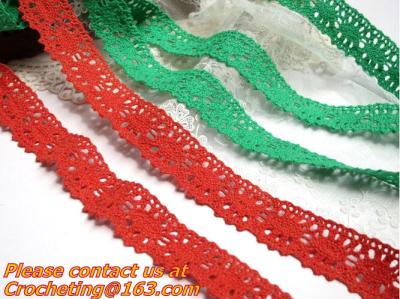 China White Cotton Crocheted Lace Trim 200cm x 8cm for DIY Garment Sewing Accessories for sale
