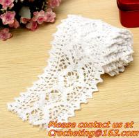 China White Cotton Crocheted Lace Trim 200cm x 8cm for DIY Garment Accessories for sale