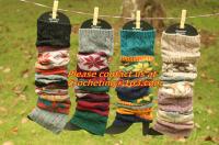 China Women's Jacquard Knit Boot Socks Deer Snowflake Pattern Wool Acrylic Blend 42cm for sale