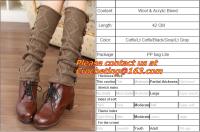 China winter leg warmers loose socks wool blend button down pierced decoration boot socks fashio for sale
