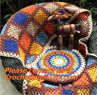 China Handmade Crochet Tablecloth 100x100cm Round Doily Ivory Cotton Pineapple Flower Pattern for sale