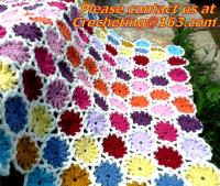 China Handmade Crochet Vintage Throw Blanket 100x100cm Cotton Bedspread Home Decor for sale